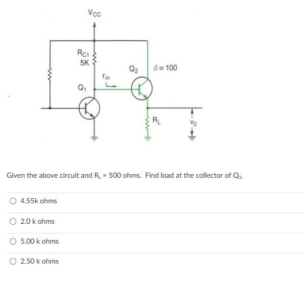 Solved Given the above circuit and R_L = 500 ohms. Find | Chegg.com