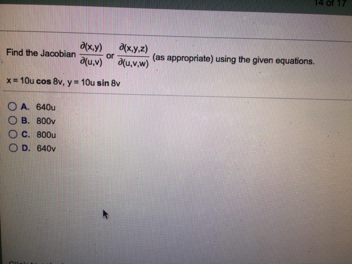 Solved Find the Jacobian partial differential(x, y)/partial | Chegg.com