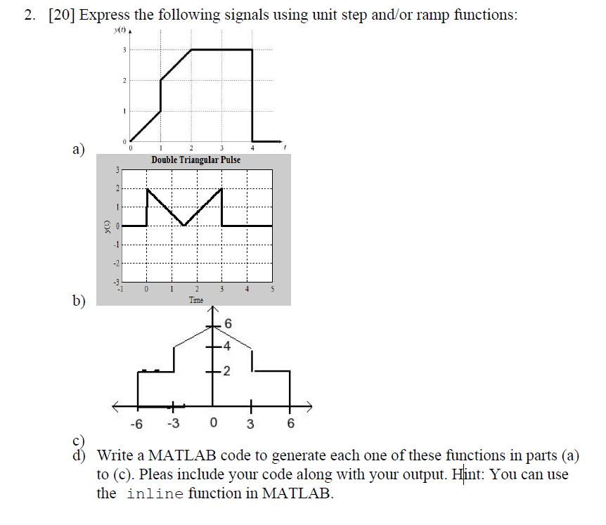 Solved 2 20 Express The Following Signals Using Unit Step 1420