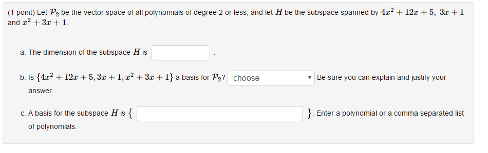 Solved Let P_2 be the vector space of all polynomials of | Chegg.com