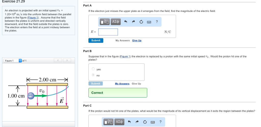 Solved An electron is projected with an initial speed v0 | Chegg.com