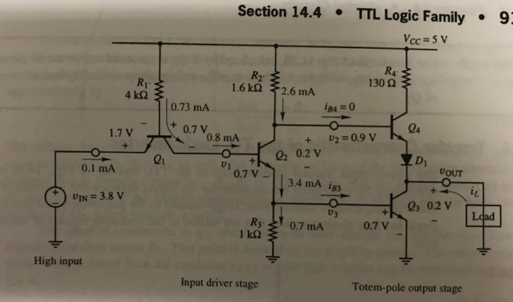 Solved 14.96 ? The TTL gate of Fig. 14.36 is constructed | Chegg.com
