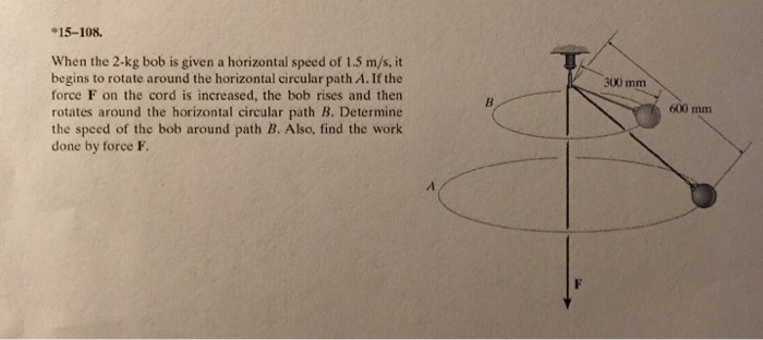 Solved When the 2-kg bob is given a horizontal speed of 1.5 | Chegg.com