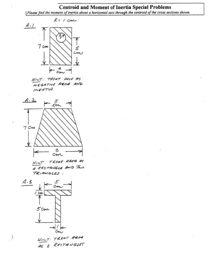 Solved Centroid and Moment of Inertia Special Problems | Chegg.com