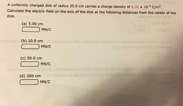 Solved A uniformly charged disk of radius 35.0 cm carries a | Chegg.com