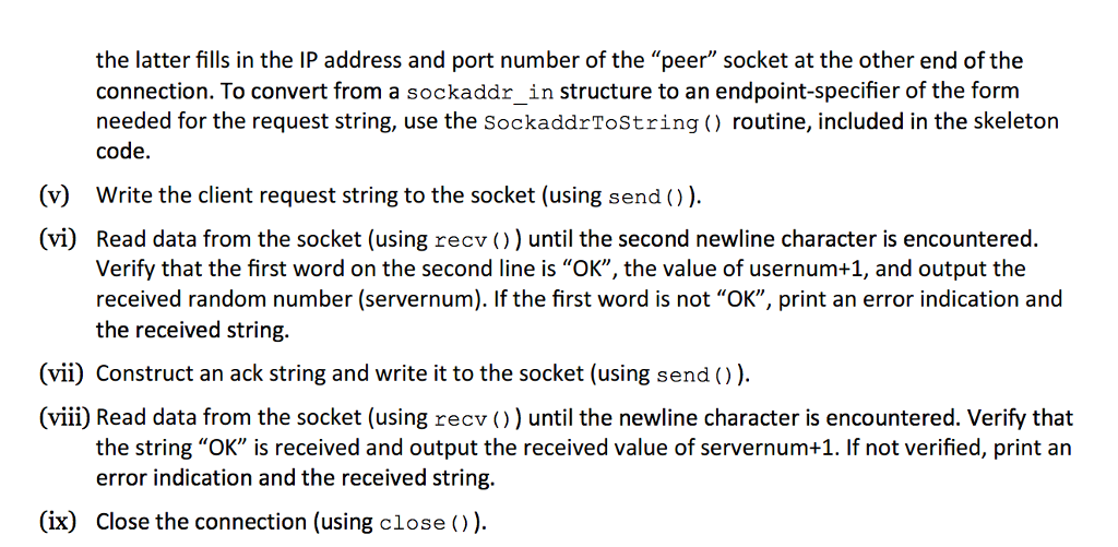 To implement the above protocol, the client does the | Chegg.com