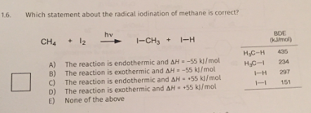 Solved Which statement about the radical iodination of | Chegg.com