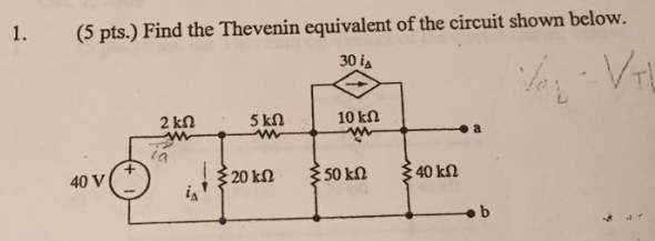 Solved Find the Thevenin equivalent of the circuit shown | Chegg.com