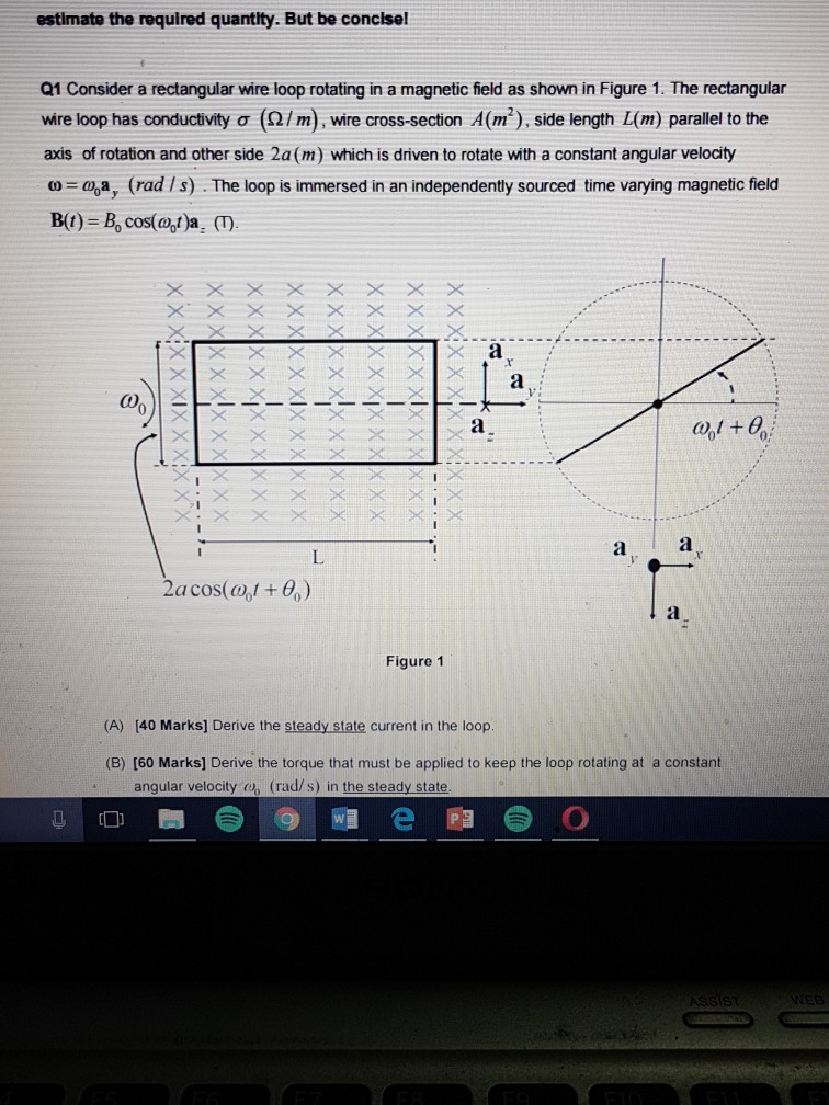 Solved Consider a rectangular wire loop rotating in a | Chegg.com