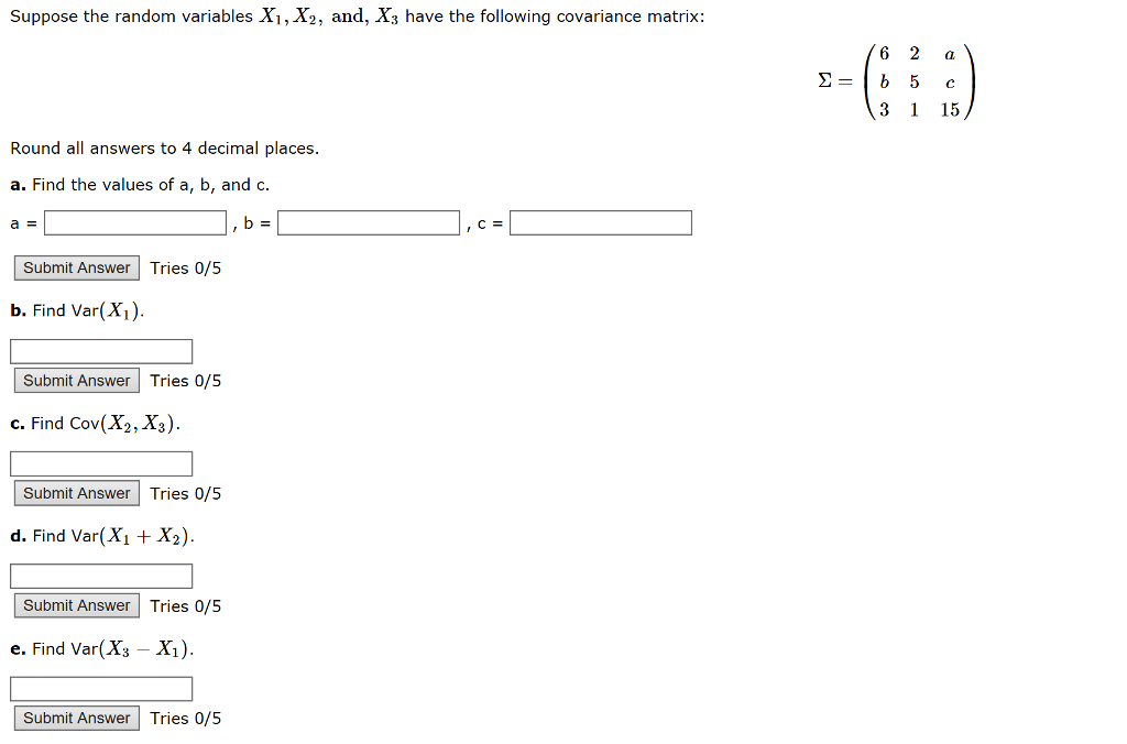 Solved Suppose the random variables Xi, X2, and, X3 have the | Chegg.com