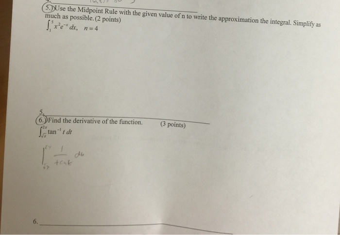 Solved Use the Midpoint Rule with the given value of n to | Chegg.com