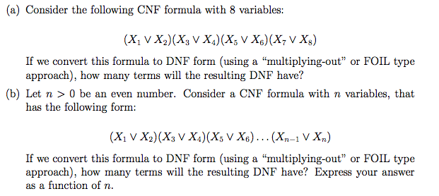 (a) Consider the following CNF formula with 8 | Chegg.com