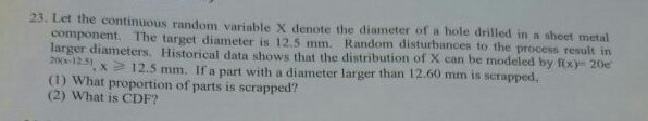 Solved Let the continuous random variable X denote the | Chegg.com