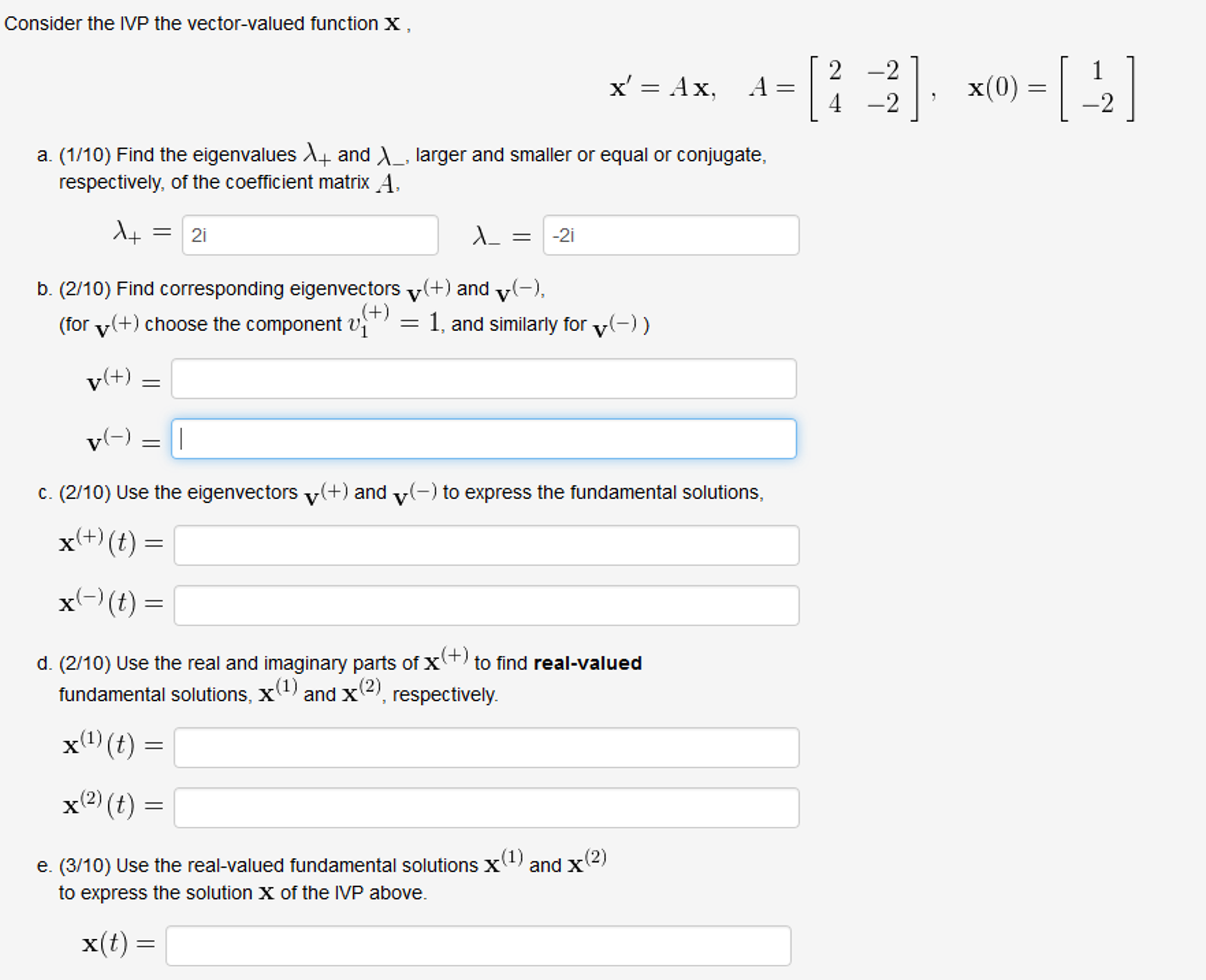 Solved Consider the IVP the vector-valued function x, x' = | Chegg.com