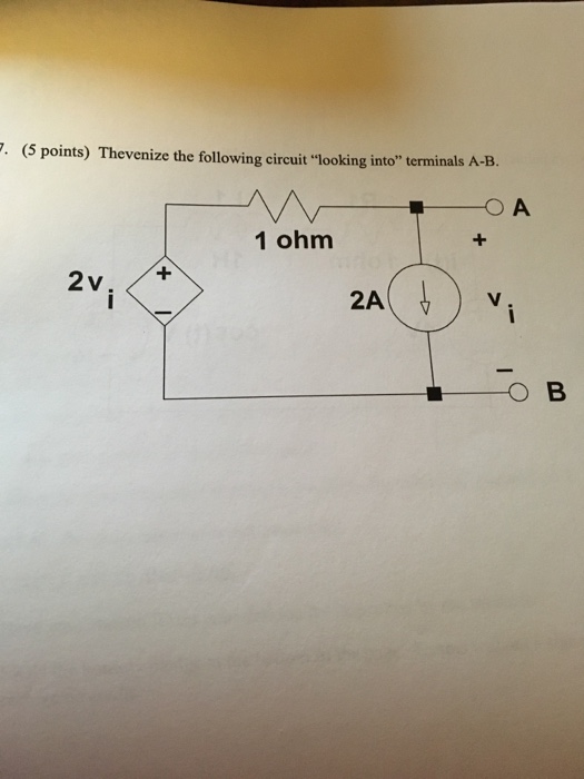 Solved G5 points) Thevenize the following circuit "looking | Chegg.com