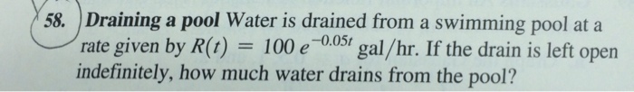 Solved Draining a pool Water is drained from a swimming pool | Chegg.com