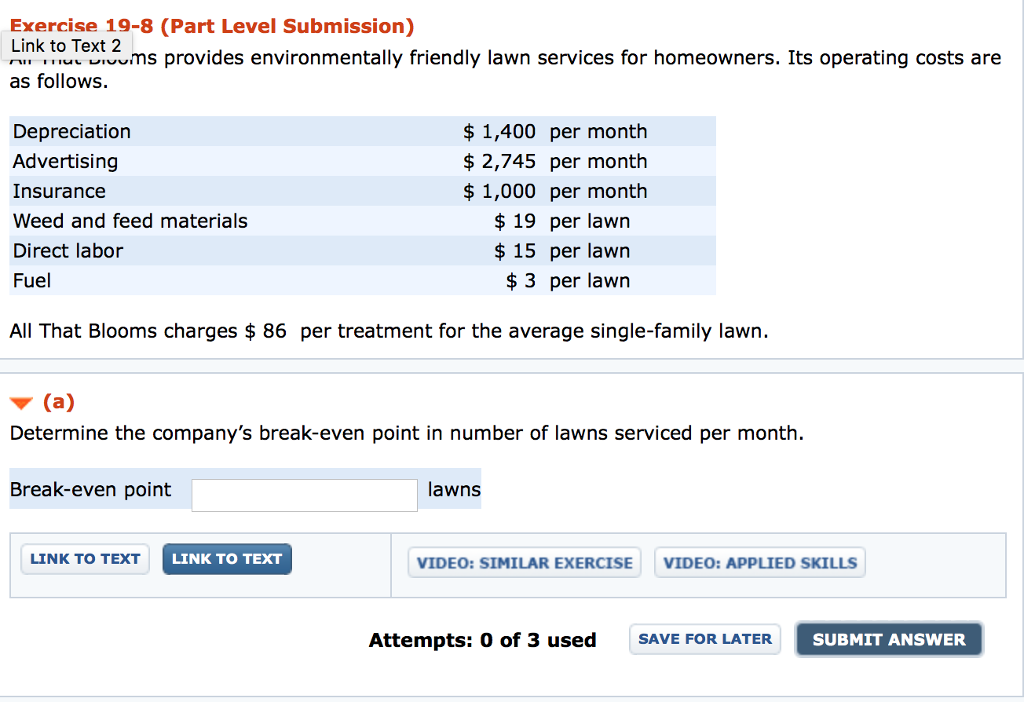 Solved Exercise 19-8 (Part Level Submission) Link to Text 2 | Chegg.com