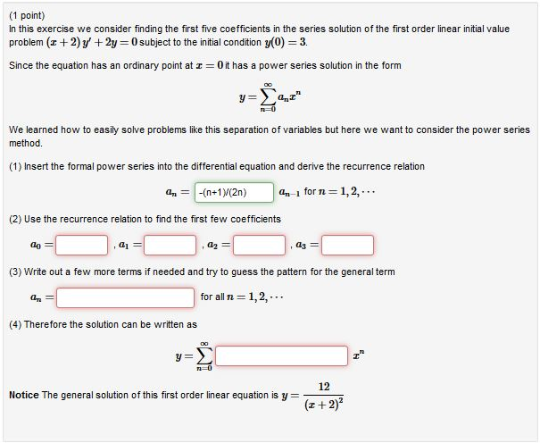 Solved (1 point) In this exercise we consider finding the | Chegg.com