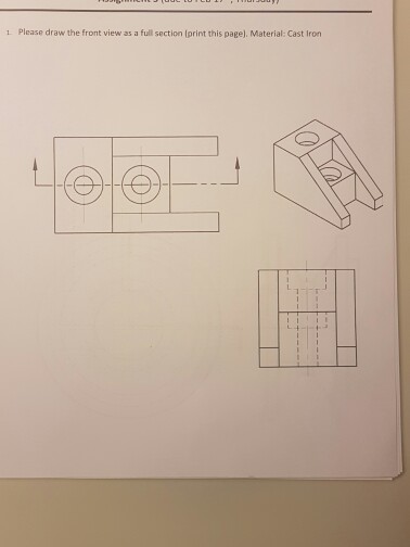 Solved Draw the front view as a full section print this | Chegg.com