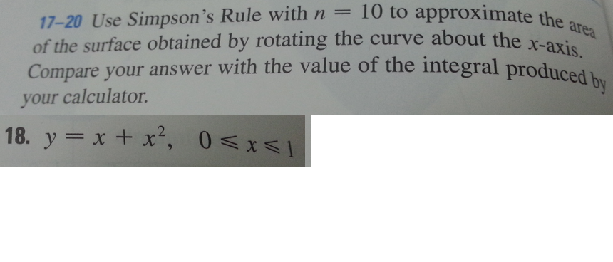 Use Simpson's Rule with n = 10 to approximate the | Chegg.com