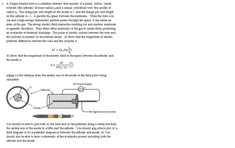 Solved A Geiger-Mueller tube is a radiation detector that | Chegg.com