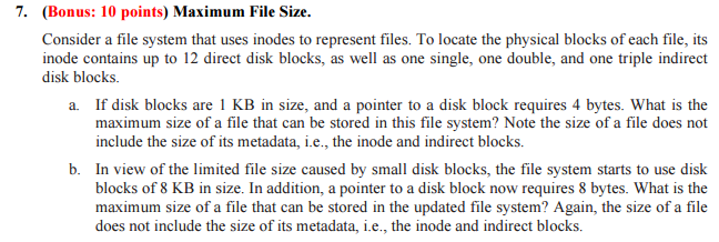 Solved Consider A File System That Uses Inodes To Represent 
