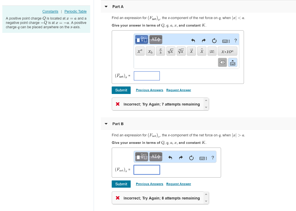 Solved Part A Constants |Periodic Table A positive point | Chegg.com
