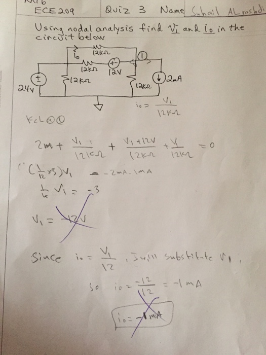 Solved Using nodal analysis find V_1 and i_o in the circuit | Chegg.com