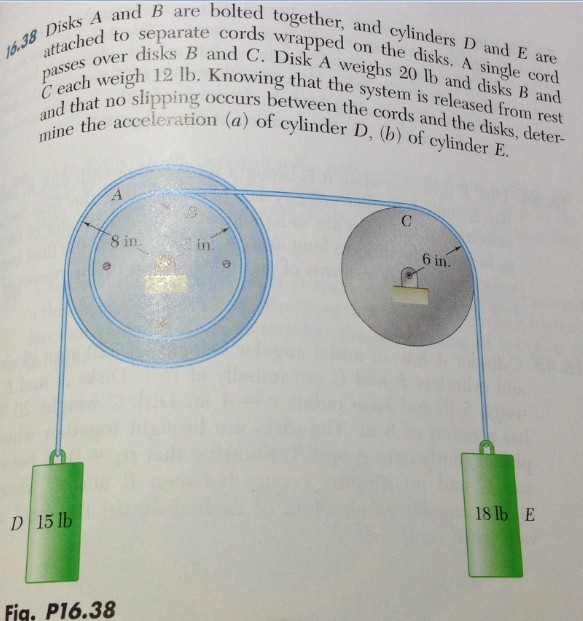 Solved disks a and b are bolted together, and cylinder d and | Chegg.com