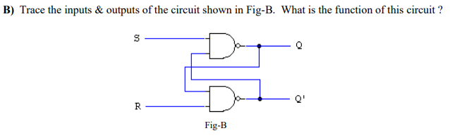Solved B) Trace the inputs & outputs of the circuit shown in | Chegg.com