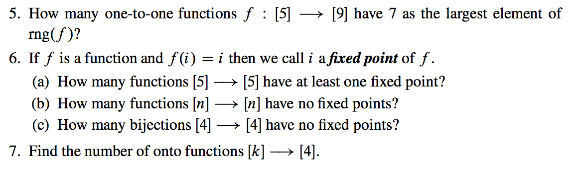 Solved 5. How many one-to-one functions f 15] 19 have 7 as | Chegg.com