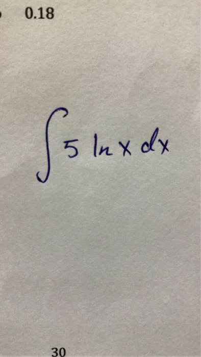 Solved integral 5 ln x dx | Chegg.com