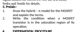 Solved Draw the hybrid- pi model for the MOSFET and explain | Chegg.com