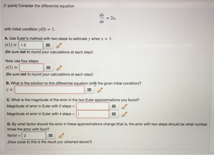 Solved Section 2.7 Euler Method: Problem 1 Previous Problem | Chegg.com