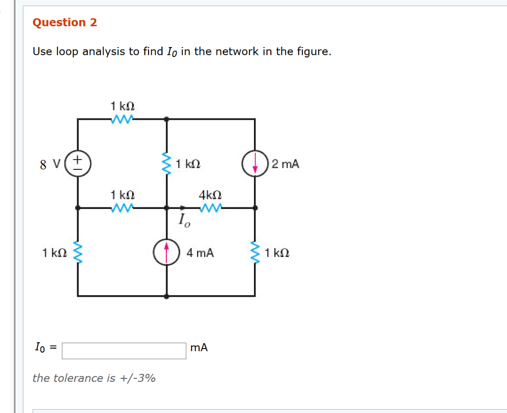 Solved Use loop analysis to find I_0 in the network in the | Chegg.com