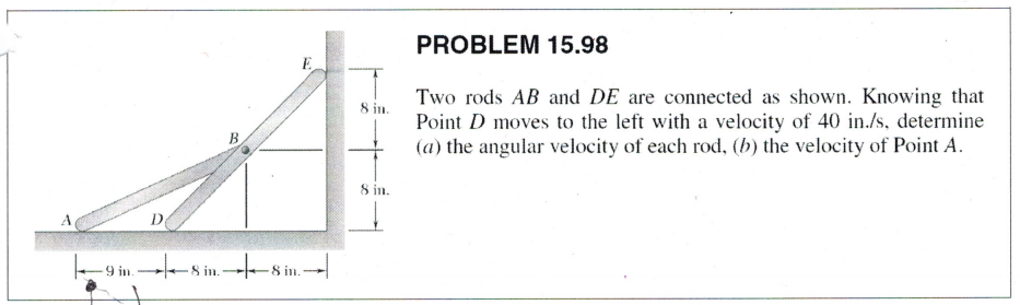 Solved Two rods AB and DE are connected as shown. Knowing | Chegg.com