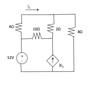 Solved Use NODAL ANALYSIS to find the current i0 in the | Chegg.com