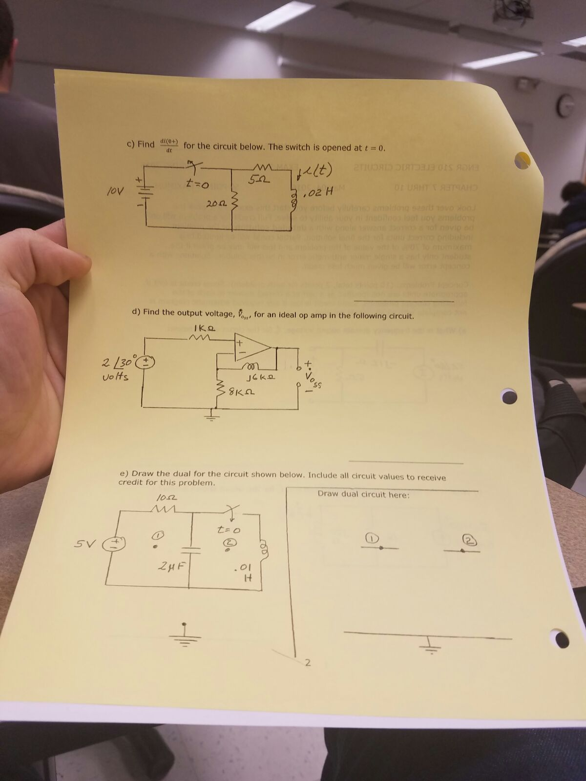 Solved Find for the circuit below. The switch is opened at t | Chegg.com