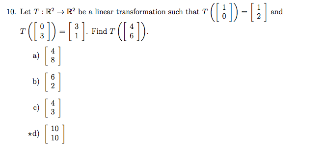 Solved Let T: R^2 rightarrow R^2 be a linear transformation | Chegg.com