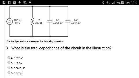 Solved What is the total capacitance of the circuit in the | Chegg.com