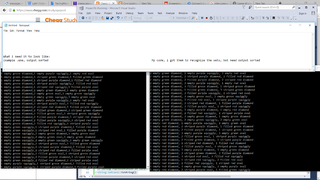 Solved c++ Need my output sorted to dictionary order. The | Chegg.com
