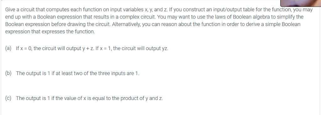 Solved Give A Circuit That Computes Each Function On Input