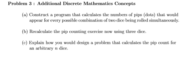 Solved Problem 3 Additional Discrete Mathematics Concepts | Chegg.com
