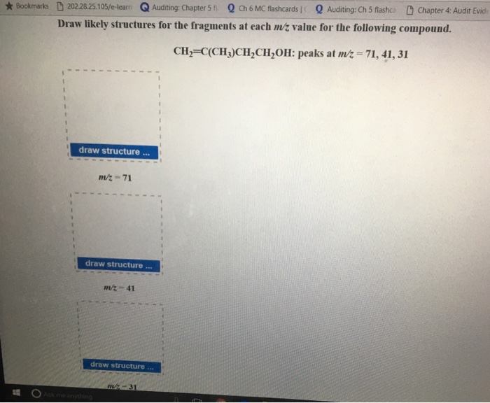 Solved Draw likely structures for the fragments at each m/z | Chegg.com