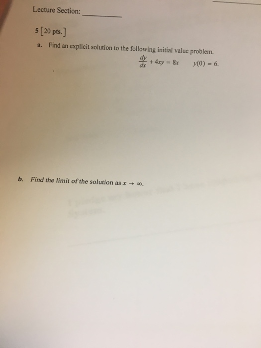 Solved Find an explicit solution to the following initial | Chegg.com