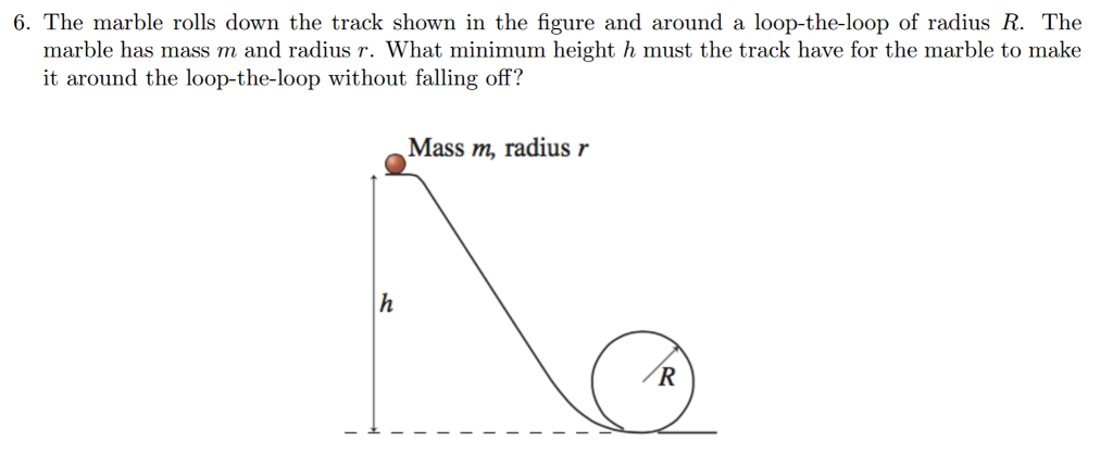 Solved The marble rolls down the track shown in the figure | Chegg.com