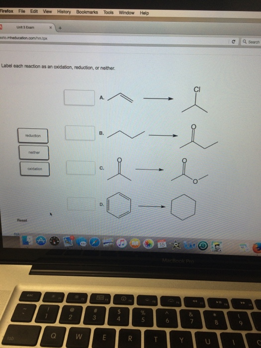 Solved Label each reaction as an oxidation, reduction, or | Chegg.com