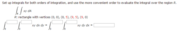 Solved Set up integrals for both orders of integration, and | Chegg.com
