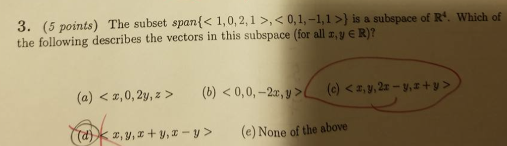 Solved The subset span