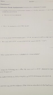 Solved A student performed this experiment and obtained the | Chegg.com